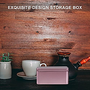 Zerodeko Metal Storage Box Metal Rectangular Empty Tin Box with Lid Mini Portable Box Containers Tea Leaf Container Food Storage Organizer for Candies Gifts Treasures Red Empty Hinged Tins