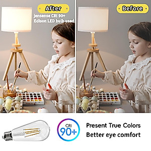 LED Edison Bulb E26 60 watt Light Bulbs Equivalent Dimmable 8W LED Bulb 2700K Warm White 800 Lumen Vintage LED Filament Bulbs Replacement Bulb for Kitchen Light Vanity Light Room Light, 6 Pack