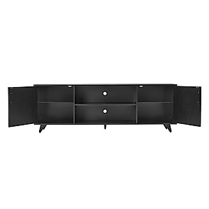 Panana TV Stand, Entertainment Center with 2 Doors and 2 Cubby Storages Cabinets for up to 65 inch for Living Room Bedroom (Black, 53.5 inch)