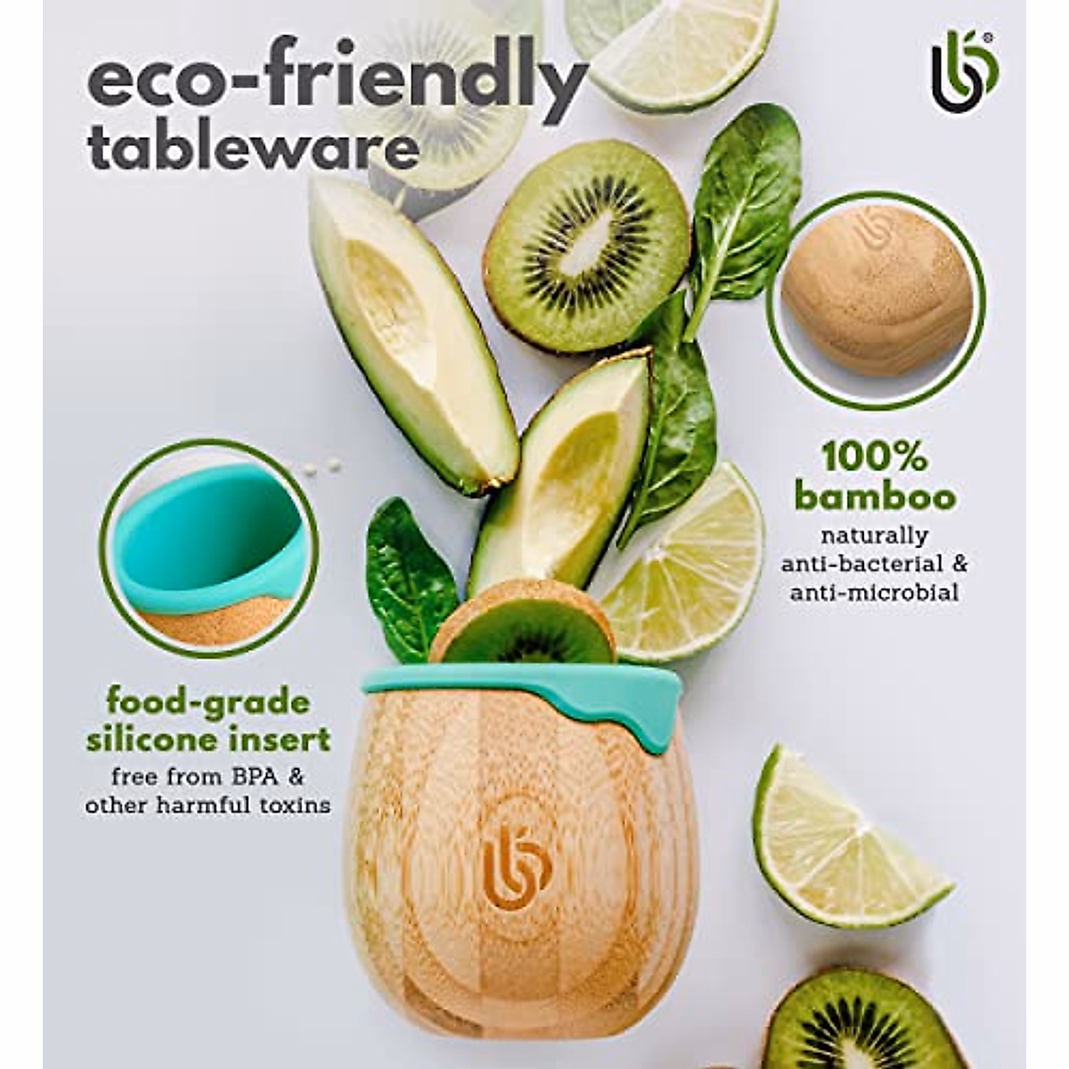 Bamboo Baby and Toddler Sippy Cup - 5 Oz Eco-Friendly Dinky Cup with Cute Silicone Drip Rim for Teeth and Gum Protection - Ideal Toddler Transition Cup (Green)