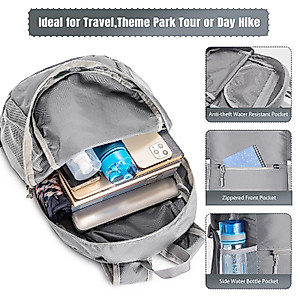 ZOMAKE Ultra Lightweight Hiking Backpack 20L - Packable Small Backpacks Water Resistant Daypack for Women Men(Silver Gray)