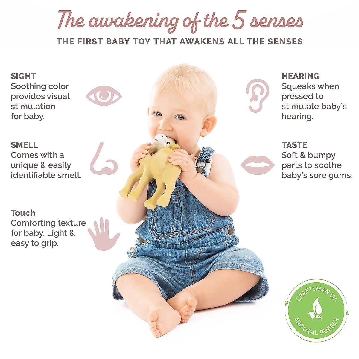 Sophie la girafe, 60th Anniversary Edition | Handcrafted for 60 Years in France | Natural Rubber | Designed for Teething Babies | Awaken All 5 Senses | Easy to Clean