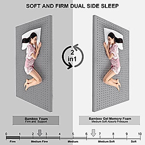 Maxzzz 3 Inch Mattress Topper Twin Size, Firm Bamboo Memory Foam Cooling Bed Mattress Topper, Ventilated Mattress Pad CertiPUR-US Certified Plush
