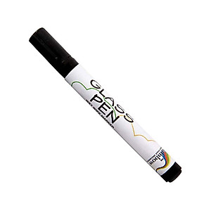 Glass Pen Liquid Paint Marker: Glass Writing Pens and Painting Markers with Washable, Erasable Ink - Windows, Mirrors, Signs, Crafts - 2 Pack, 5mm Narrow and 15mm Wide Tip Pen - Black
