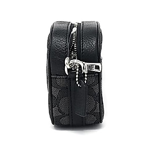 Coach Women's Mini Dempsey Camera Bag In Signature Jacquard With Stripe And Coach Patch (Silver/Black Smoke Black Multi)