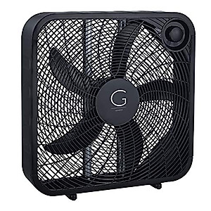 Genesis 20" Box Fan, 3 Settings, Max Cooling Technology, Carry Handle, Black