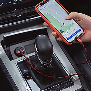 RAMPOW Car Charger 24W/12V 4.8A Dual Cigarette Lighter USB Adapter with Blue LED for iPhone 14/13/12/11/X/8/7/6/5/SE, iPad Pro/Air 2/Mini,Samsung Galaxy S9/S8/S7, Motorola, LG, HTC,Tablet & More-Black