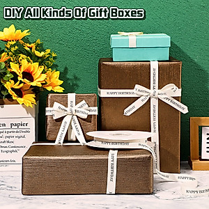 30 Yards 5/8 Inch Cotton Ribbon Happy Birthday Ribbon Craft Ribbon Birthday Ribbons for Gift Wrapping for Birthday Gifts Party Supplies Bow Making