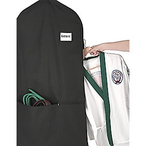 Whitmor Zippered Garment Bag with Pocket, Black