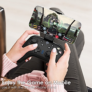 EasySMX Bluetooth Game Controller for Switch/PC/iPhone/Android,Switch Pro Controllers with Phone Clip,Wireless Remote Gamepad with Led Light/Programmable/Motion Control/Vibration/Turbo/Wakeup