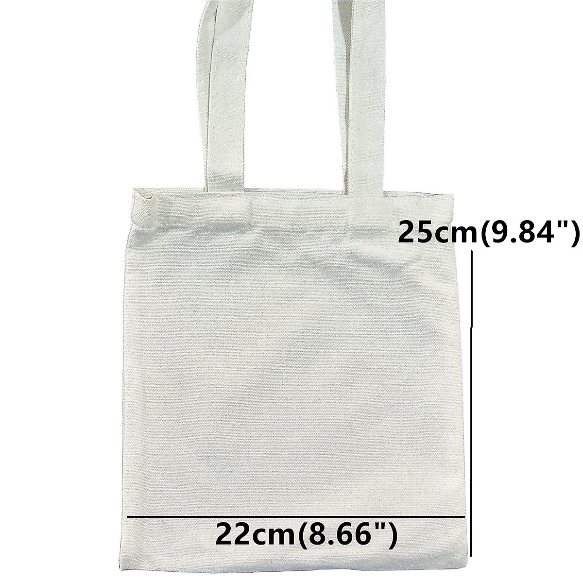 Plain Canvas Tote Bags,Mini Canvas Tote Bag,Small Cloth Tote Bags with Handles,Great for Gift,Promotion and Decor, 2pack White