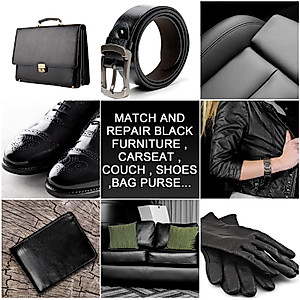 DEWEL Leather Recoloring Balm Black, Mink Oil Leather Conditioner & Leather Filler Cream, Professional Leather Repair Kit for Furniture, Restore Couches, Car Seats, Purse, Scratch, Peeling, Burn Holes