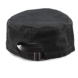 The Hat Depot Cadet Military Army Baseball Cap Tie Dye & Washed Cotton Basic & Distressed Cadet Brushed Cotton Cap (1. Basic - Black)