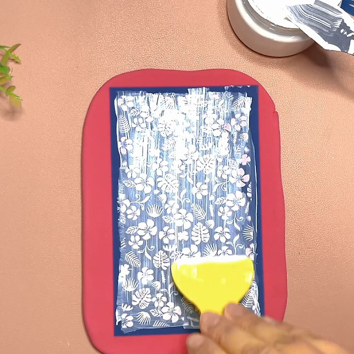 Reusable Silk Screen Polymer Clay Kit Flower Leaves Love Heart Christmas Bells Snowlake Decoration Silk Screen Stencils Polymer Clay Tools Printing on Clay & Other Jewelry Clay Earrings Decoration