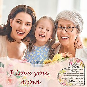 Jetec Mothers Day Gifts for Mom Acrylic Mom Gift Birthday Gift Sign Plaque Presents from Daughter Son Grateful Christmas Valentines Birthday Gifts,5.91 x 5.91 x 0.55 Inches(Flower)