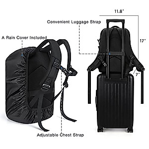 Camera Backpack,BAGSMART DSLR SLR Camera Bag Backpack Fits 15.6 Inch Laptop,Anti-Theft Waterproof Camera Case for Photographers,Men Women,with Rain Cover,Tripod Holder,Black