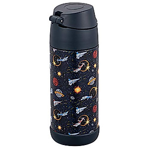 Snug Kids Water Bottle - insulated stainless steel thermos with straw (Girls/Boys) - Space Wars, 12oz