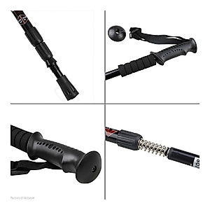 Pair 2 Trekking Walking Hiking Sticks Poles Alpenstock Anti-Shock 65-135cm Black