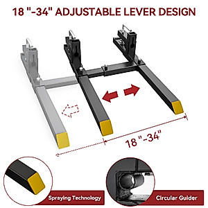 YITAMOTOR 60" 4000LBS Clamp on Pallet Forks Light Duty Forks for Tractor Loader Bucket with Adjustable Stabilizer Bar