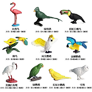17 Pcs Realistic Mini Bird Animal Figures Toy Cake Toppers, Miniature Bird Model Figurines Birthday Party Bridal Wedding Cake Decoration Educational Backyard Birds Toy