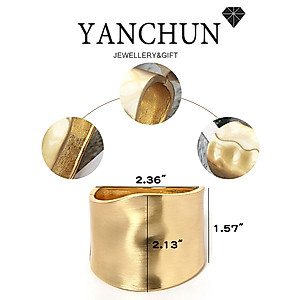 YANCHUN Gold Cuff Bracelets for Women Bangle Bracelet Chunky Gold Bracelet Non Tarnish 14K Gold Bracelets Trendy Jewelry Gifts