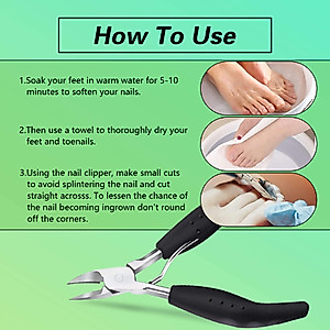 Feiccier Heavy Duty Ingrown Toenail Clippers, Professional Toenails Trimmer, Podiatrist Toe Nail Clippers for Thick Nail & Ingrown Toenails, Sharp Curved Blade, Pedicure Tools.