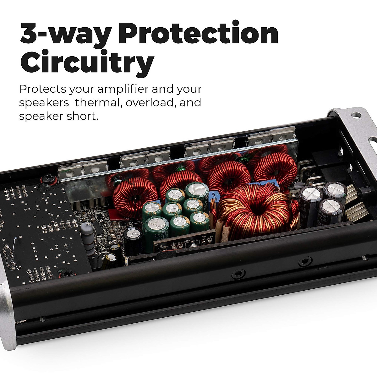 NVX VAD17001 Monoblock 1-Ch Class D Amplifier 3400W Max, 1700W RMS High Power, 1/2/4-ohm Stable, Low Pass X-Over, Bass Boost, Remote Subwoofer Bass Knob, for Car/Truck/Marine/UTV/Motorcycle