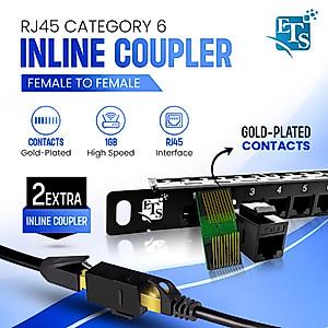 ETS 24 Port Patch Panel CAT6 0.5U Inline Pass Through Keystone Coupler UTP High Density