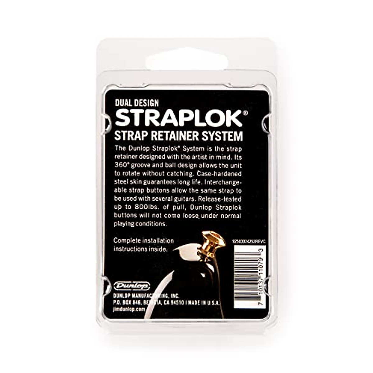 Jim Dunlop Black Nickel Dual Design Guitar Strap Locks (SLS1036BN)