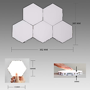 Penophiary RGB Color Changing Hexlight Modular Touch Lights Panels Wall Lighting Night Light Magnetic Hexagonal Honeycomb LED (6 Pcs)