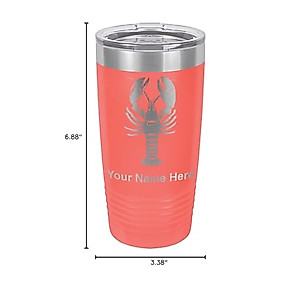 LaserGram 20oz Vacuum Insulated Tumbler Mug, Lobster, Personalized Engraving Included (Coral)