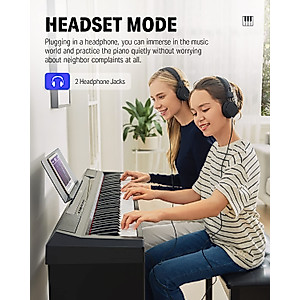 Donner DEP-10 Digital Piano 88 Key Semi-Weighted, Full-Size Electric Piano Portable Keyboard for Beginners, with Furniture Stand, Triple Pedals, Power Supply