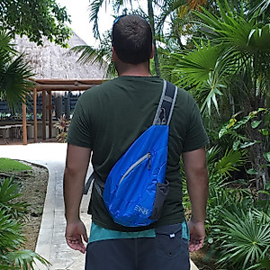 OSAGE RIVER Taber Sling Travel Bag, Foldable Crossbody, Sky Blue