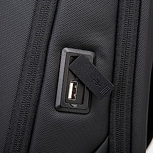 BANGE Trendy Laptop Backpack for Men Women Smart Fashion Casual Durable 15.6 Inch Polyester Bag with USB Port Anti Theft Waterproof 20L 1.37 KG W Business Travels Office Colleges Schools (Black)