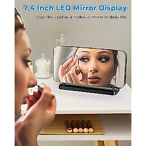 SZELAM Alarm Clock for Heavy Sleepers Adults,7.4” Digital Clocks Large Display,with USB C Port,RGB Night Light,5 Levels Volume,Auto Dimmer,LED Desk Clock for Bedroom Decor - Black