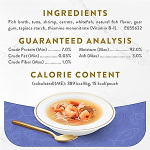 Purina Fancy Feast Limited Ingredient Wet Cat Food Complement, Broths With Tuna, Shrimp & Whitefish - (Pack of 16) 1.4 oz. Pouches