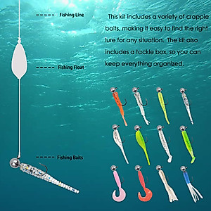 130pcs Crappie Lures kit, Crappie Bait Set with Jig Heads Hooks Soft Plastic Fishing Lures for Crappie Swim baits for Fishing Crappie Bass Walleye Trout Minnows Lures