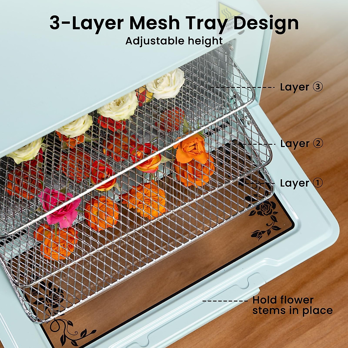 2-Hours Quick Flower Drying, Drying Flower Machine Efficient Dryer for DIY Dried Flower Decorations, Resin Crafts, Candle & Soap Making - Ideal Gift for Flower Art Enthusiasts