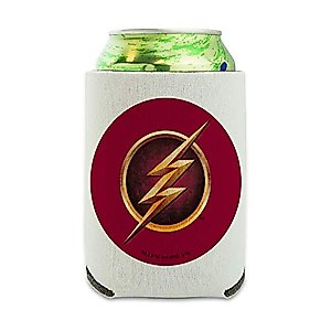 The Flash TV Series Logo Can Cooler - Drink Sleeve Hugger Collapsible Insulator - Beverage Insulated Holder