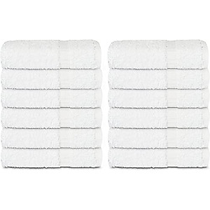 GOLD TEXTILES Premium White Washcloths Set - 300 Pack | 13x13 inches - Ultra Soft, Highly Absorbent Face Towels - Cotton Wash Cloths for Your Body - Machine Washable & Fingertips Towels (White,300)