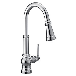 Moen S72003 Paterson One-Handle Pull-down Kitchen Faucet with Power Boost, Includes Interchangeable Handle, Chrome