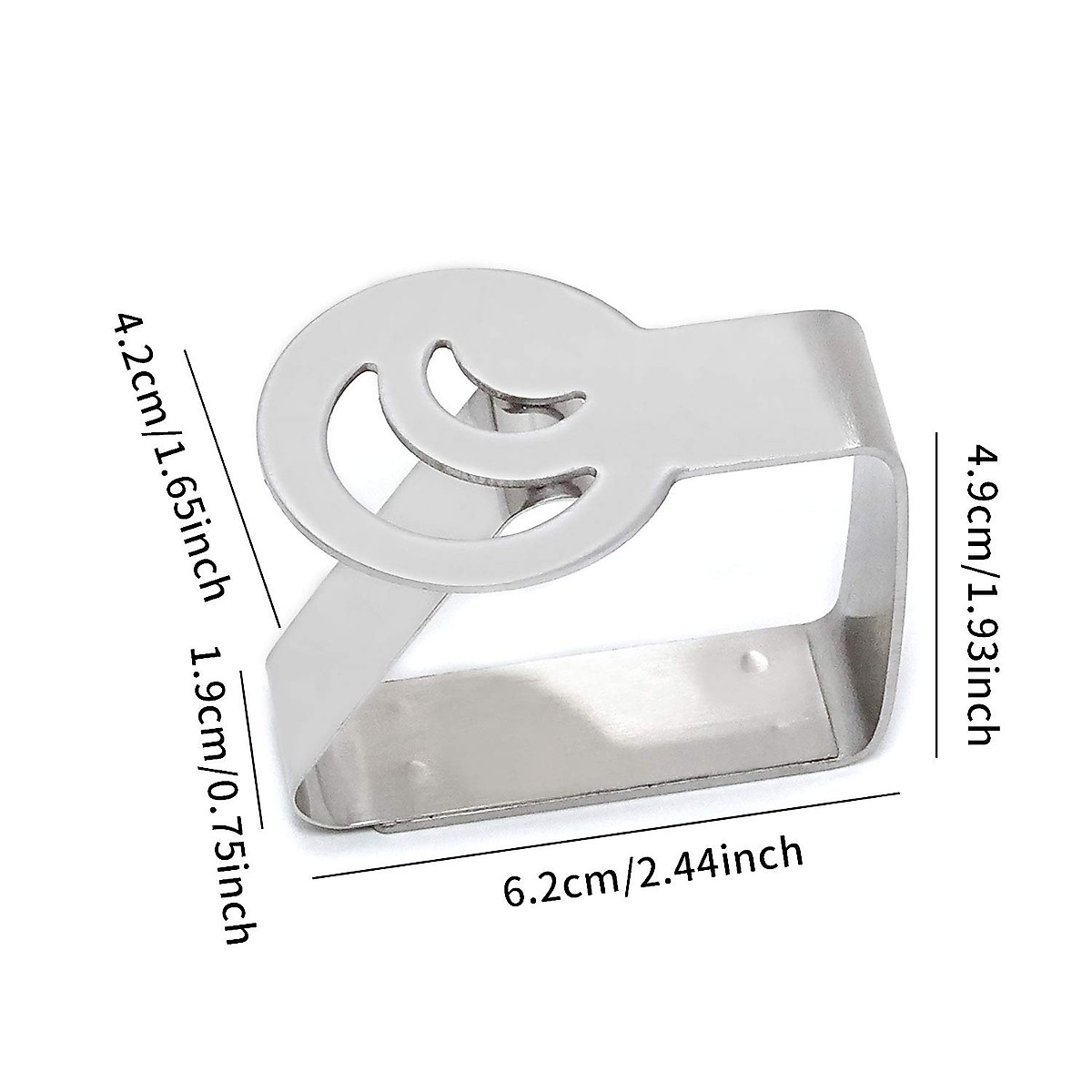 Honbay 4PCS Stainless Steel Silver Thickened Strong Cloth Clip,Tablecloth Clamp Holder, Table Cover Clamps,Table Cloth Holders, Table Cloth Clips Holders for Outdoor and Indoor (Moon)