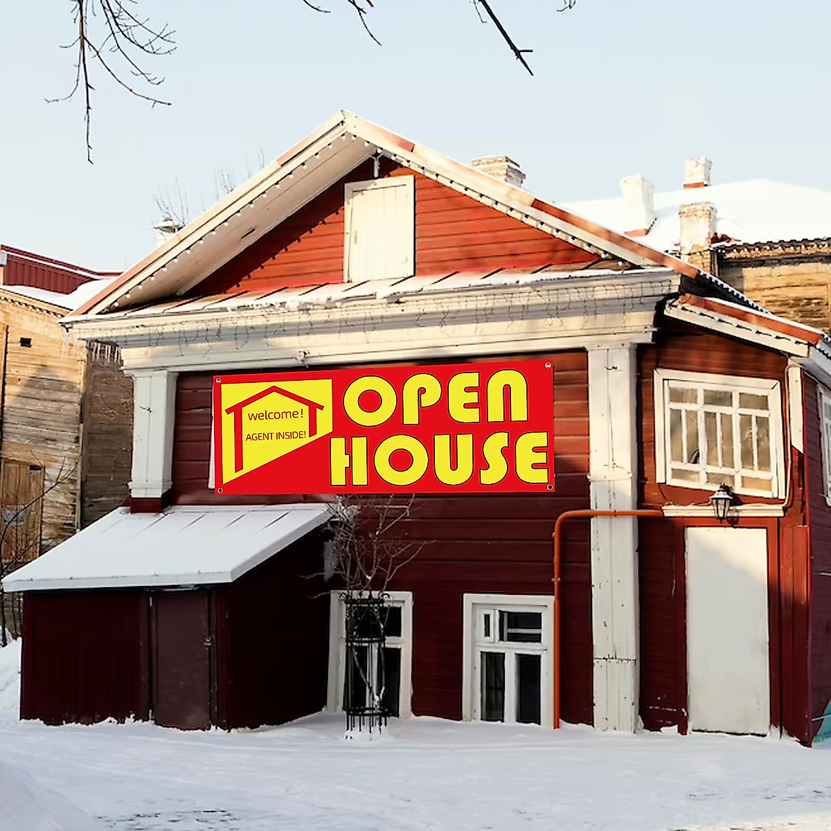 Large Open House Flag Banner for Real Estate Agents for Rent Moving Sale Signs by Owner Yard Sign Door Signs for Business Home Outside Agents Supplies (1)