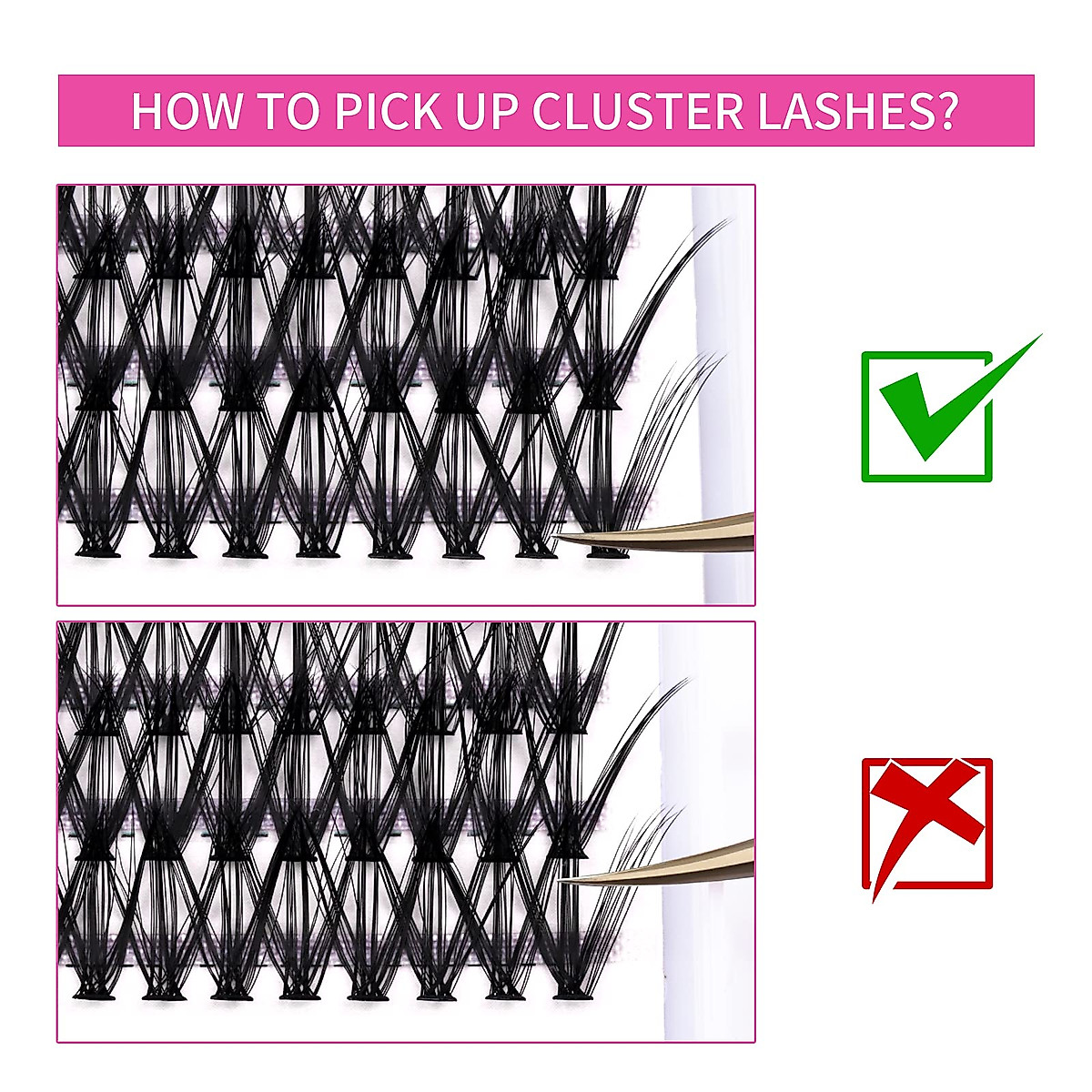 Fadlash DIY Lash Cluster individual Eyeslash Extension Volume Lash Clusters Thick Band Wispy Natural Eyelash Extension,Large Tray (40D-0.07-D, 8-16mm)