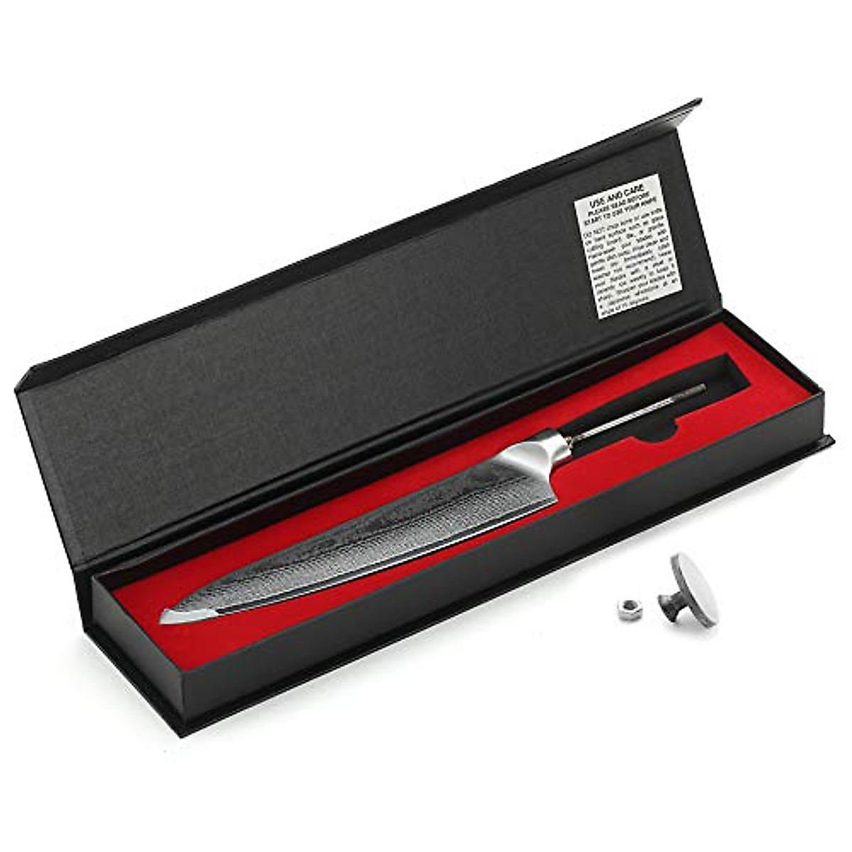 KATSURA Woodworking Project Kit – Gyuto Chef Knife Blank Hidden Tang – 8 Inch – Japanese Premium AUS 10, 67 Layers Damascus Steel – NO LOGO