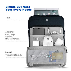 Dadanism 13 Inch Tablet Sleeve Shoulder Bag Carrying Case for iPad Pro 13" M4 2024, iPad Air 13" 2024, iPad Pro 12.9" M2, Galaxy Tab S10+ Plus/S9 FE+/S9+ Plus 12.4", reMarkable Paper Pro 11.8", Indigo