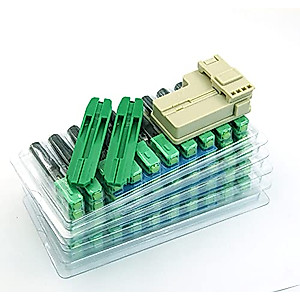 100pcs LEITE SC APC Fiber Optic Quick Connector with Matched Tools Fiber Reusable Connectors Single Mode SM 9/125 Mechanical Fast Connectors Adapter for FTTH CATV Network Instrument
