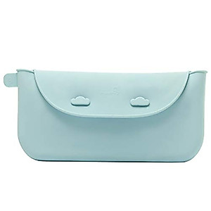 NUOBESTY Portable Tableware Box Cutlery Holder Bags Silicone Waterproof Storage Case for Baby Spoons Flatware Home Travel Bag (Blue)