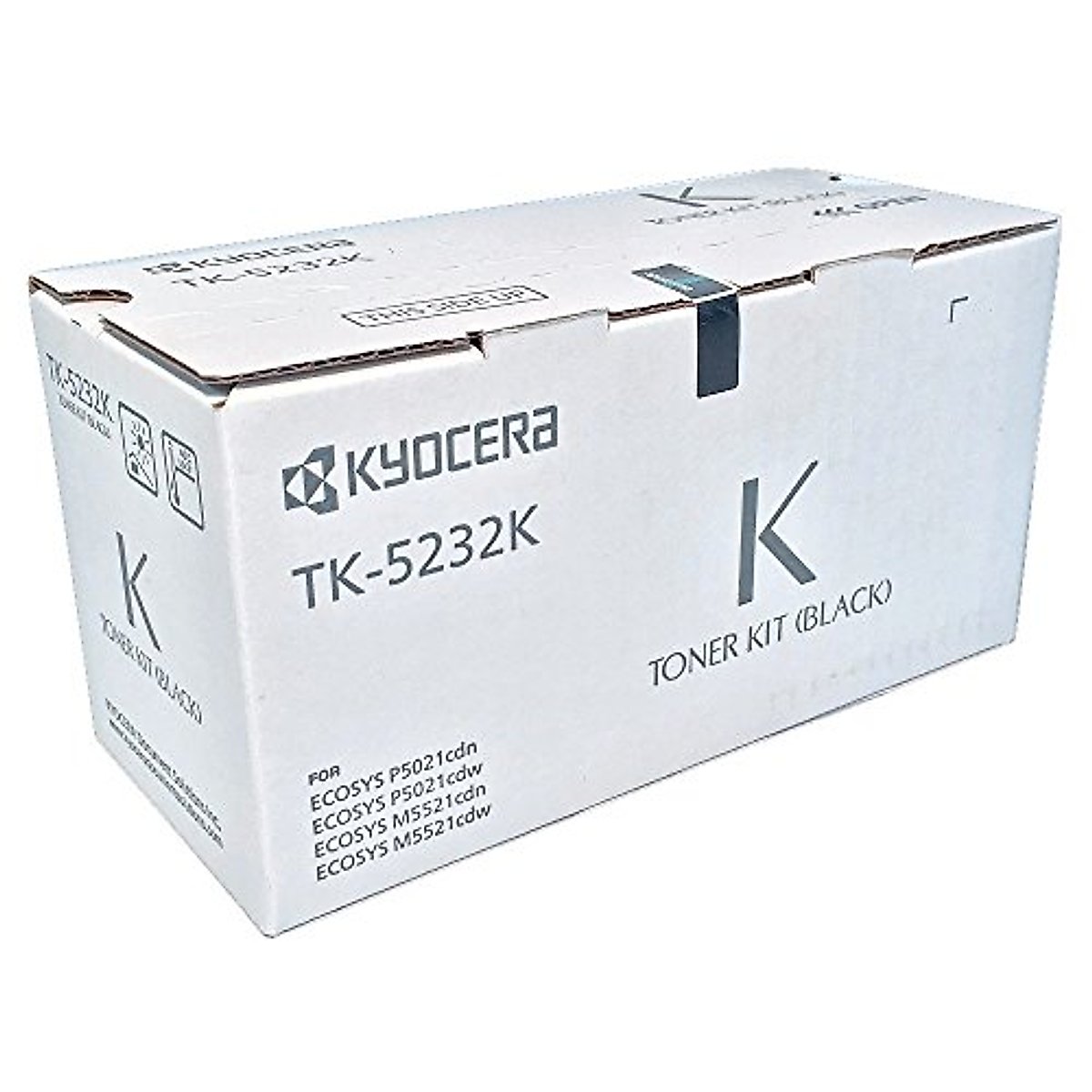 Kyocera 1T02R90US0 Model TK-5232K Black Toner Cartridge Compatible with ECOSYS P5021cdn, P5021cdw, M5521cdn and M5521cdw Laser Printers; Up to 2600 Pages Yield at 5 Percent Average Coverage