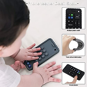 GOQELK Baby Teething Toys, Teething Toys for Babies 0-6-12-18 Months, Phone Teething for Babies, Teethers for Babies Boys Girls Baby Molar Teether Chew Toys Set | (Pack of 2)…